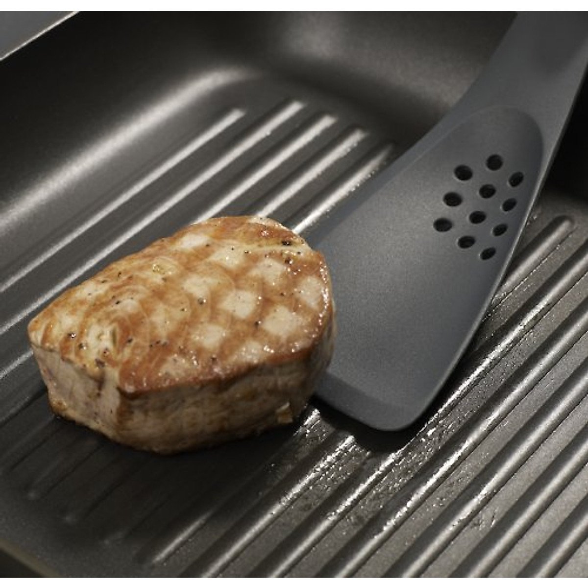 Joseph Joseph Uni-Tool 5-In-1 Utensil Slotted Solid Spoon Spatula Turner Slicer Kitchen All-In One Space Saving, Gray 12 long