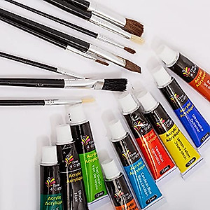 Time 4 Crafts 10-Piece Acrylic Paint for Watercolor or Oil Painting Projects, 8.25 inches, Multicolor