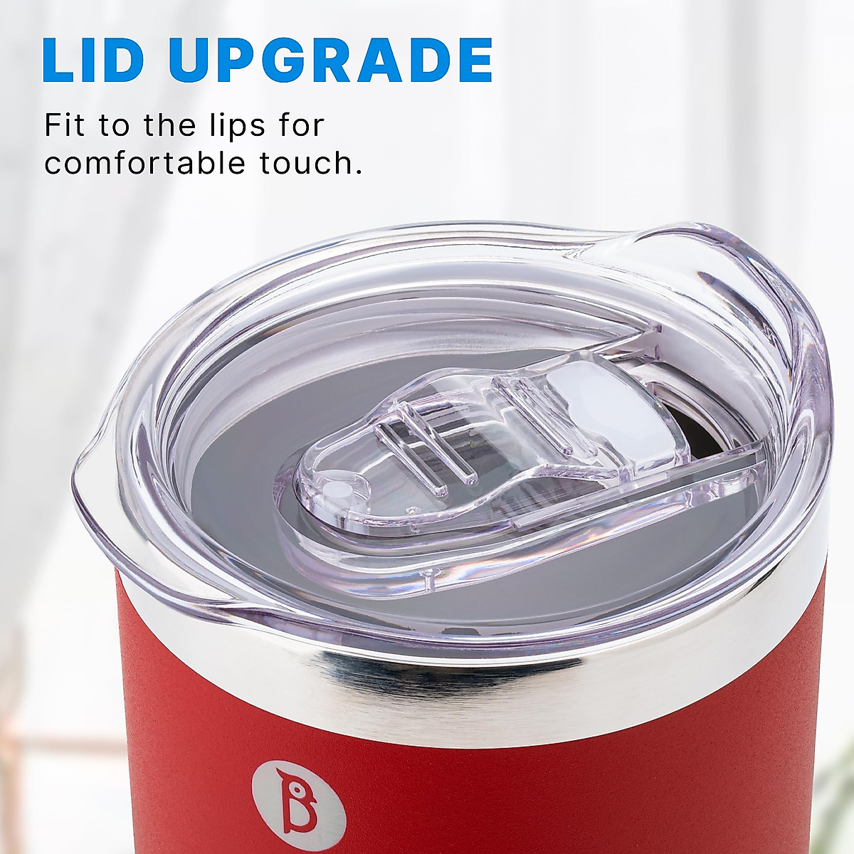 Bluwing Tumbler with Handle-30 oz Stainless Steel Double Wall Insulated Tumbler with Lid, Travel Leak Proof Coffee Mug Cup, BPA Free（Canyon Red