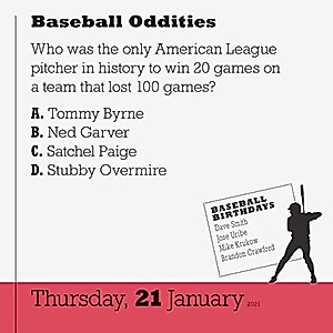 Year of Baseball Trivia! Page-A-Day Calendar 2021
