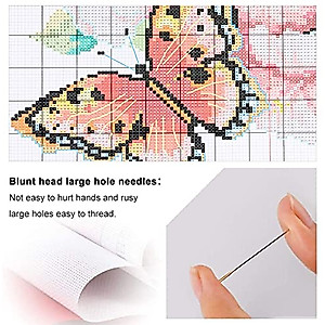 Stamped Cross Stitch Kits for Adults Beginners Forest Farm Farmhouse Boat Pattern 11CT Pre-Printed Fabric Embroidery Arts and Crafts Kit Needlepoint Starter DIY Wall Decor, 12 x 16 inch