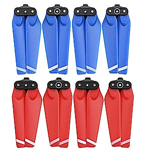 HeiyRC 8PCS Propellers for DJI Spark Drone,4730F Quick-Release Folding Blade Props for Spark,Blue and Red