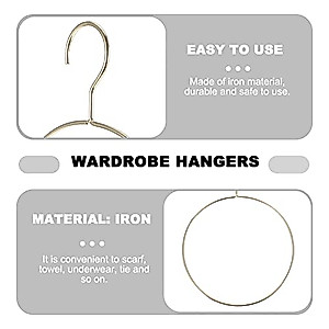 STOBAZA 5pcs Hanger, Swimwear Towel Ring Pegs Hangers Clothes Gold Golden Circular Organiser Scarves Pashminas Thong Belts Bedroom Organizer Iron Non Towels Accessories