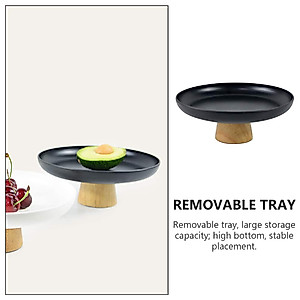 Beaupretty Round Coffee Table Tray 1pc Cosmetic Storage Tray Finishing Tray Bamboo Small Item Earring Tray