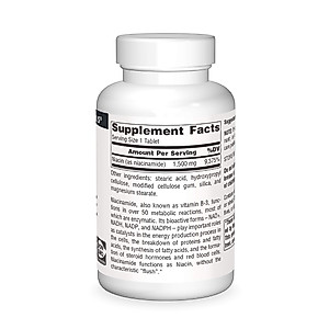 Source Naturals Niacinamide B-3, 1500 mg Dietary Supplement - 50 Tablets