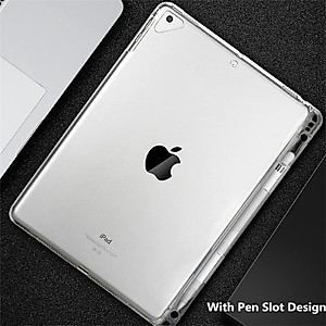 iCoverCase for iPad Air (3rd Gen) 10.5" / iPad Pro 10.5" Case with Pen Slot, Ultra-Thin Silicone Back Cover Plain Soft TPU Protector Shell for iPad Air 3 10.5" 2019/iPad Pro 10.5" 2017 (Clear)