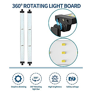 FOSITAN Bi-Color Photo Light Box 35’’/90cm Portable Shooting Tent Photo Box with 7 Color Backgrounds, 252 LED Beads, 360 Degree Rotated Light Board, 2600-8500K(±200K), CRI 92+