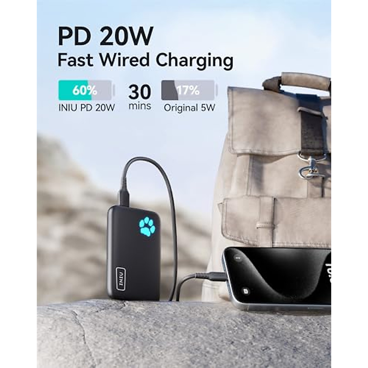 INIU for Magsafe Portable Charger, Small 10000mAh 20W PD Magnetic Power Bank, USB C in&Out Wireless Battery Pack Phone Charger, Only for iPhone 15/15 Plus/15 Pro/15 Pro Max, iPhone 14/13/12 Series