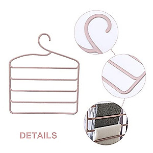 IULJH 5 Layers Hanger Multifunctional Pants Hangers Trousers Wardrobe Closet Organizer Storage Holder Space Saver Rack Clothes Hangers ( Color : Black )