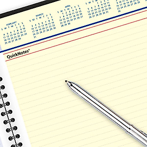 AT-A-GLANCE 2024 Weekly & Monthly Planner, QuickNotes, Quarter-Hourly Appointment Book, Monthly Tabs, 8-1/4" x 11", Large, Pockets, Black (769500524)