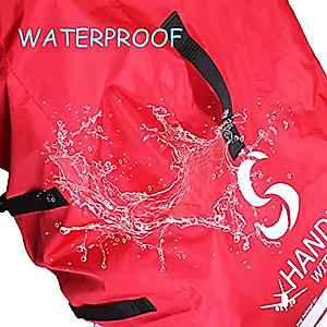 SLYNNAR Car Seat Travel Bag for Airplane - Waterproof Padded Backpack Straps Fits Convertible Car Seats, Infant carriers & Booster Seats, Red