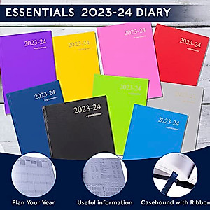 Collins Essentials Academic 2023-24 A5 Day to A Page Mid Year Diary Planner (Appointments) School, College or University Term Journal - July 2023 to July 2024 - Black - ESSA51M.99-2324
