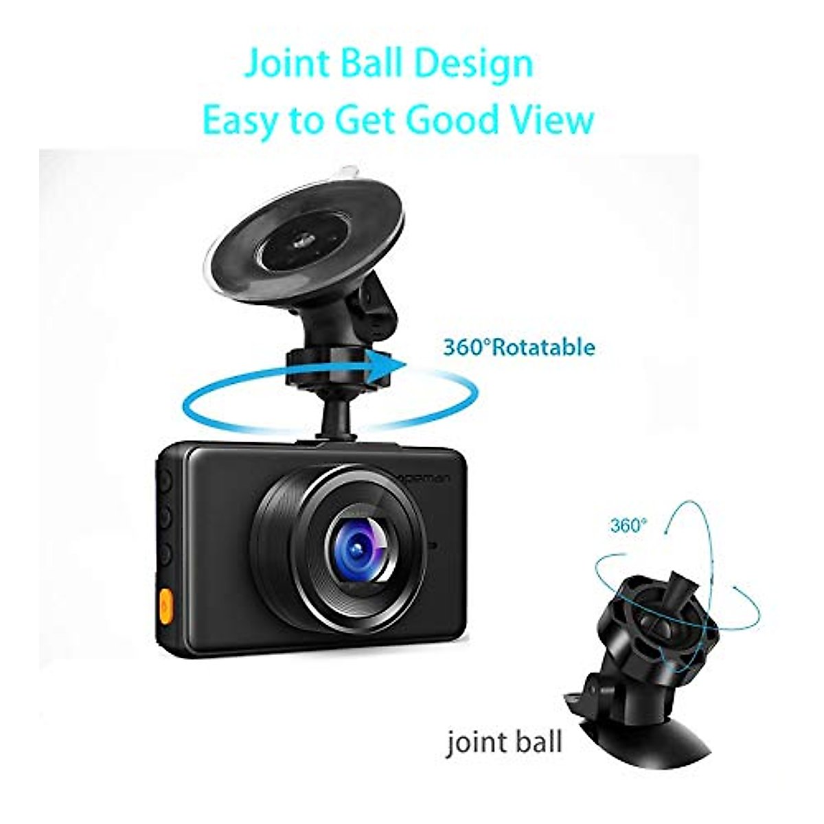 Glucrean Dash Cam Mount Compatible with APEMAN Dashcam, Suction Mount Easy to Install and Use, Replacement Screen Mount Strong Suction Power Hight Durability and Removeable 2 Pcs