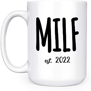 Artisan Owl MILF est. 2022 - New Parent - 15oz Deluxe Double-Sided Coffee Tea Mug