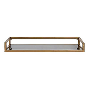 Kate and Laurel Blex Glam Wall Shelf, 24 x 8 x 3, Gold, Chic Floating Shelf for Wall Display and Storage