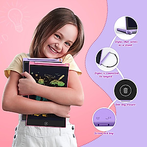 TECJOE 2 Pack 10 Inch LCD Writing Tablet, Colorful Doodle Board Electronic Drawing Pads, Kids Travel Games Learning Toys Christmas Birthday Gifts for 3 4 5 6 7 Year Old Boys Girls Toddlers