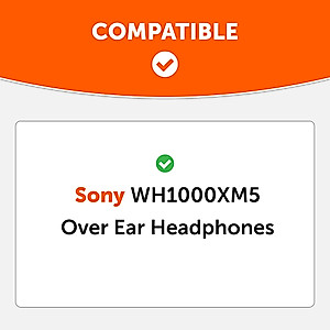WC SweatZ XM5 - Protective Headphone Ear Covers for Sony WH1000XM5 by WC | Only Compatible with Sony XM5 Over Ear Headphones | Sweatproof & Easily Washable | 90's Black