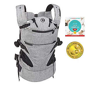 Contours Baby Carrier Newborn to Toddler | Journey 5 Position Convertible Easy-to-Use Baby Carrier with Pockets for Men and Women, Face In, Face Out, Front, Back & Hip (8-45 lbs) - Graphite Gray