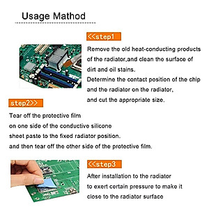Marame Thermal Pad 1.5 W/mK 100x100x5mm Soft High Efficient Thermal Conductivity Thermal Pads IC Chipset Northbridge for CPU GPU Heatsink Blue