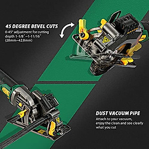 ALEAPOW K4 Cordless Circular Saw, 20V 4-1/2" Lightweight Mini Saw with 2.0Ah Battery, 1h Fast Charger, 2 Blades, Max Cutting Depth: 1-11/16”(90°), 1-1/8”(45°), Ideal for Wood, Plastic and Soft Metal…
