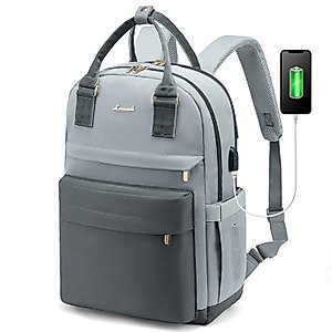 LOVEVOOK Laptop Backpack for Women 15.6 Inch Laptop Bag with USB Port, Fashion Waterproof Backpacks Teacher Nurse Stylish Travel Bags Vintage Daypacks Bookbag for College School Work
