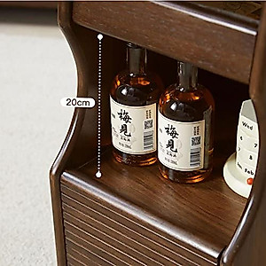 End Tables 2-Tier End Table with Wheels, Nightstand Side Table with Storage Shelf and Drawer, Solid Wood Rolling Side Table for Bedroom, Living Room, Entryway, Farmhouse,Sofa Side Tables Bedroom