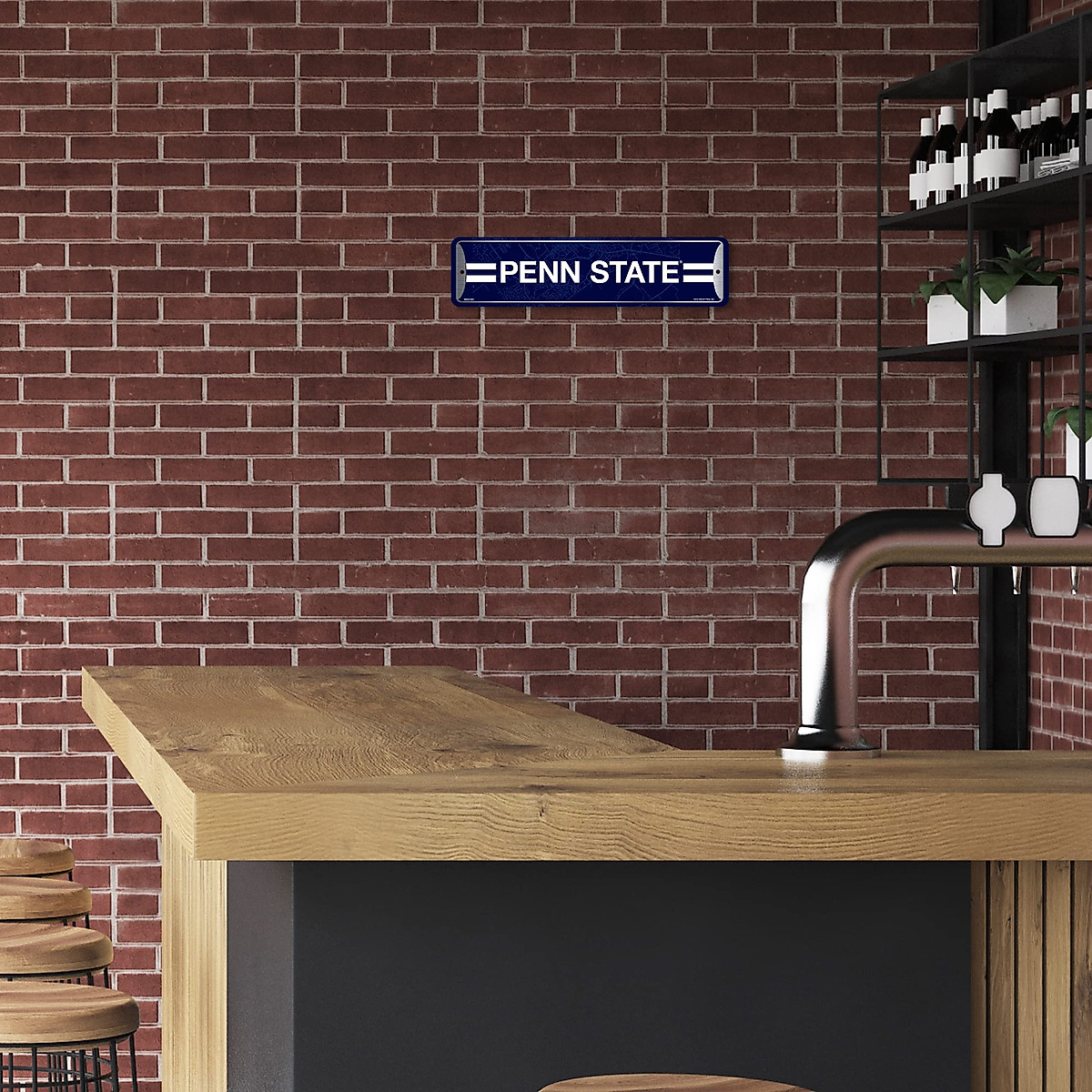 Rico Industries NCAA Penn State Nittany Lions Home Décor Metal Street Sign (4" x 15") - Great for Home, Office, Bedroom, & Man Cave - Made