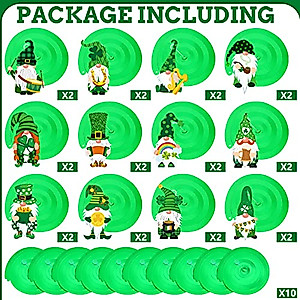 24 Pieces St Patricks Day Decorations St Patricks Day Hanging Decorations Irish Shamrocks Clovers Gnomes Foil Hanging Swirls Ceiling Decor for St. Patrick's Day Holiday Party Home Decoration Supplies