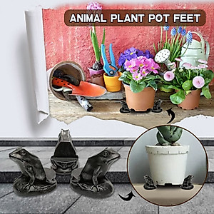 QHYTL 3Pcs Plant Pot Feet Resin Ornament Plant Pot Triangle Support Feet Animal Ornament Indoor Outdoor Plant Bonsai Balcony Terrace Planter Feet Flower Pot Feet Flower Pot Support Ornaments (Turtle)