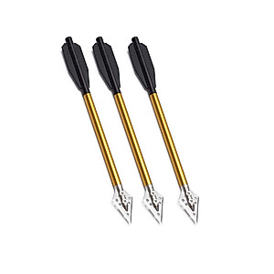 Bow and arrow college Mini Crossbow Bolts Miniature Crossbows Arrows Gold Aluminum Body with Screw Tip Broadhead(Pack of 3)