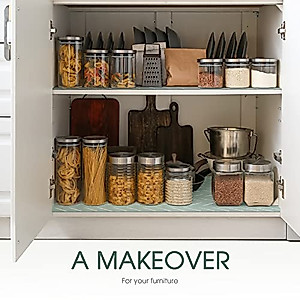 Glotoch Premium Non Slip Shelf Liner, Non Adhesive Drawer Liner, Waterproof Shelf Liners for Kitchen Cabinets, Drawer, Fridge, Wire Shelving, Pantry-12” X 20 FT, Heavy Duty, Green Herringbone