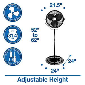 Air King 9418 18-Inch Industrial Grade Pedestal Fan