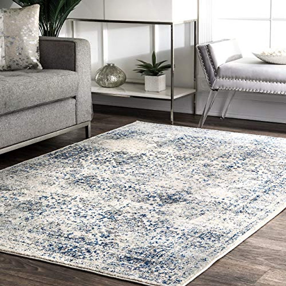 nuLOOM Tarnish Hazy Mysterious Area Rug, 8' x 10', Blue