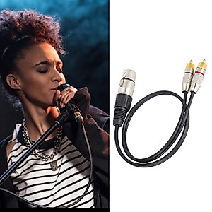 Diyeeni 1 XLR Female to 2 Male Audio Cable, Interconnect Patch Wire Adapter, Y Splitter Patch Cable for Home Theater Audio Equipment, Flexible PVC Sheath(0.5m)