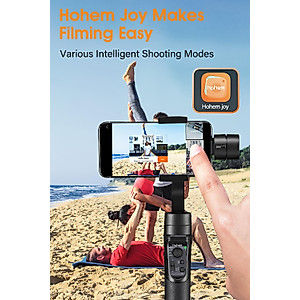 Gimbal Stabilizer for Smartphone, 3-Axis Phone Gimbal for Android and iPhone 15,14,13,12 PRO, Stabilizer for Video Recording with Face/Object Tracking, 600 °Auto Rotation - hohem iSteady Mobile Plus