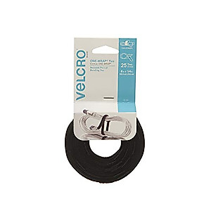 VELCRO Brand - ONE-WRAP: For Cables, Wires & Cords - 8" x 1/4" Ties, 25 Ct. - Black