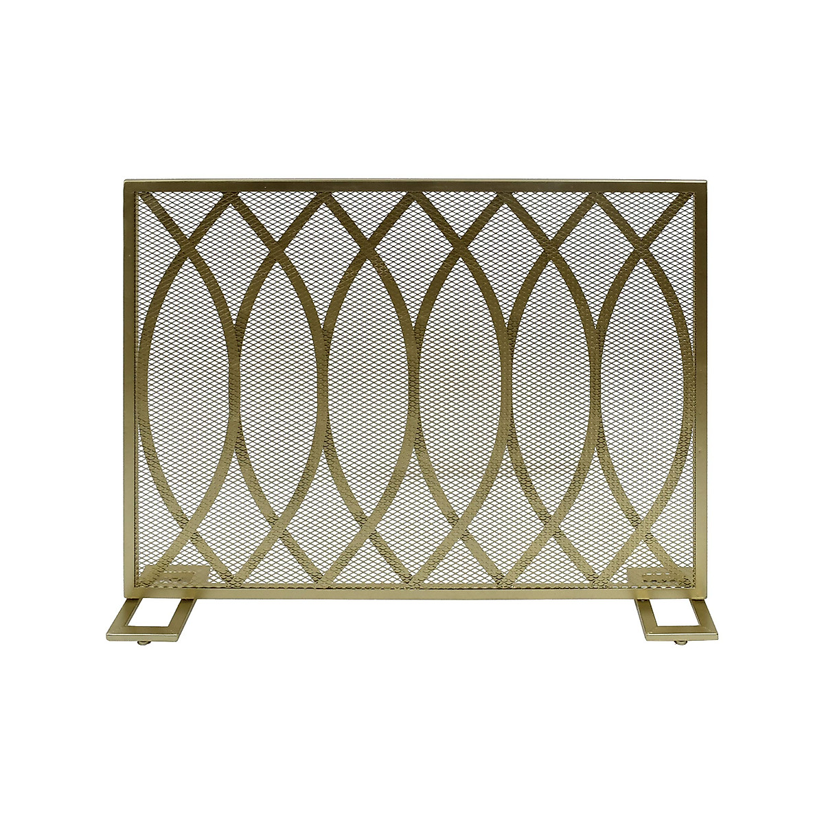 Christopher Knight Home Junior Modern Single Panel Iron Firescreen, Gold Finish