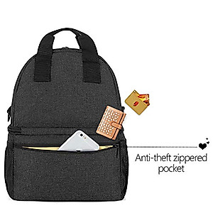 Teamoy Breast Pump Bag Tote with Cooler Compartment for Breast Pump, Cooler Bag, Breast Milk Bottles and More, Double Layer Pumping Bag for Working Moms, Black(Bag Only)
