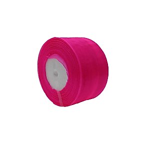 Organza Ribbon 2 Inch 50 Yards Shimmer Sheer Ribbon for Gift Wrapping Decoration Crafts DIY (2 Inch, 650014 Neon Pink)