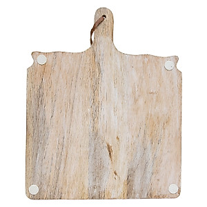 Foreside Home & Garden Square White Wood Cutting Board