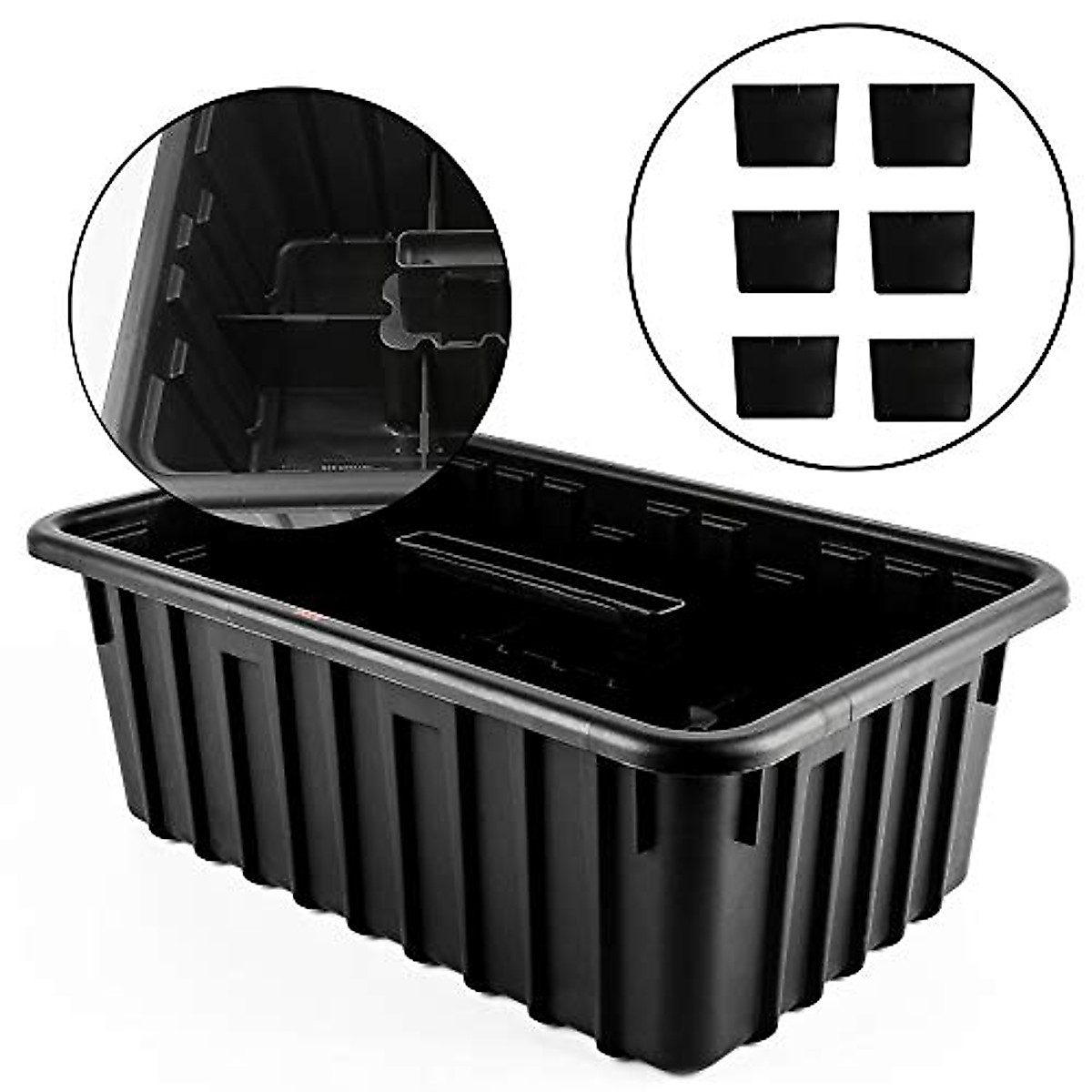 SGCB Deluxe Utility Caddy Organizer DIY Divided Plastic Shower Caddy Basket Storage Tote Portable 6 Compartment Bucket Shower Cleaning Janitorial Caddy Large Capacity For Shower Supplies w/ 6 Dividers