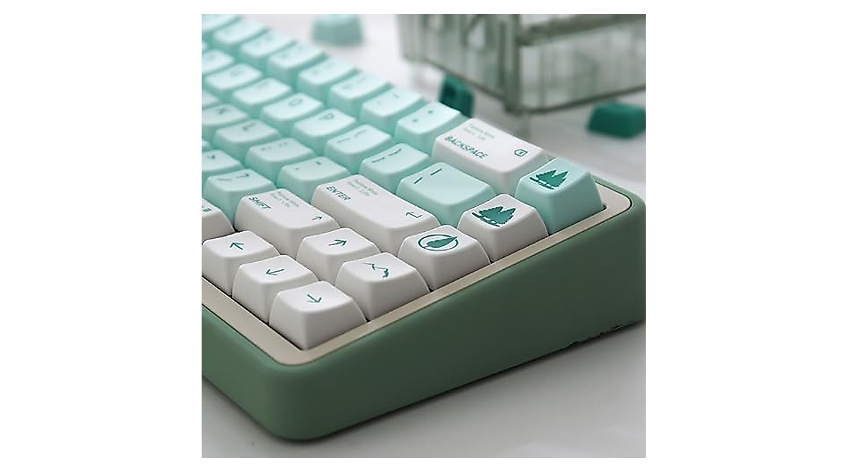 144-Key Green PBT DYE MDA Profile Keycaps Set for Mechanical Keyboards