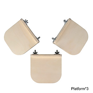 Chinchilla Wooden Platform Set, Chinchilla Cage Platform with Feeding Bowl, Small Animals Cage Accessories for Chinchilla Squirrel Gerbil Suger Glider Hamsters (3Pcs of Small Platform)