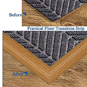 Floor Transition Strip Self Adhesive Carpet & Flooring Transitions Edging Trim Strip PVC Threshold Transitions Suitable for Threshold Height Less Than 5mm (10Ft, Wood Grain Light Brown-New)