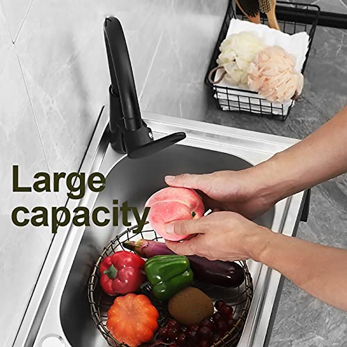 Commercial Restaurant Kitchen Sink 1 Compartment Stainless Steel Sink Wall Mounted Sink With Faucet Combo And Strainer For Restaurant,Laundry Room,Backyard,Kitchen,Garage (Color : Bracket2, Size : 5