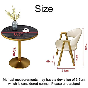 BBTF Conference Table Chairs Set Small Office Conference Table and Chairs Set of 2 Modern Help with Communication and Collaboration White+Gold 75cm (Color : Dark Grey)