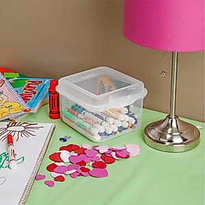 IFFANY Plastic FlipTop Hinged Storage Box Container w/Latching Lid (12 Pack)