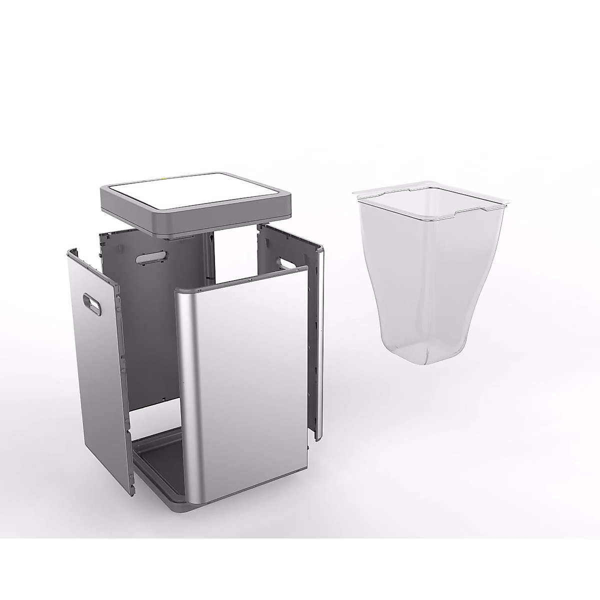 TARUNMO touchless trash can 13 gallon Brushed Stainless steel,automatic trash cans touchless Assembling,Motion Sensor Lid trash can 50 Liter(10 counts trash bag)