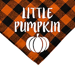 JOTFA 2 Pack Halloween Thanksgiving Day Dog Bandanas, Holiday Fall Plaid Dog Puppy Bandana Scarf Little Pumpkin Give Thanks Dog Costume for Small Medium Large Dogs Pets