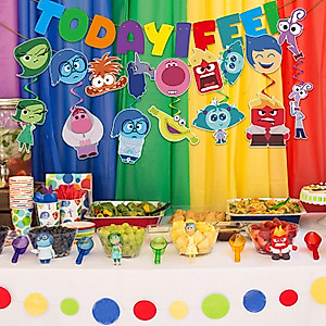 43PCS Inside Banner and Hanging Swirls, Ceiling Streamers for Today I Feel Party Decorations, Baby Shower Supplies Classroom Decor.